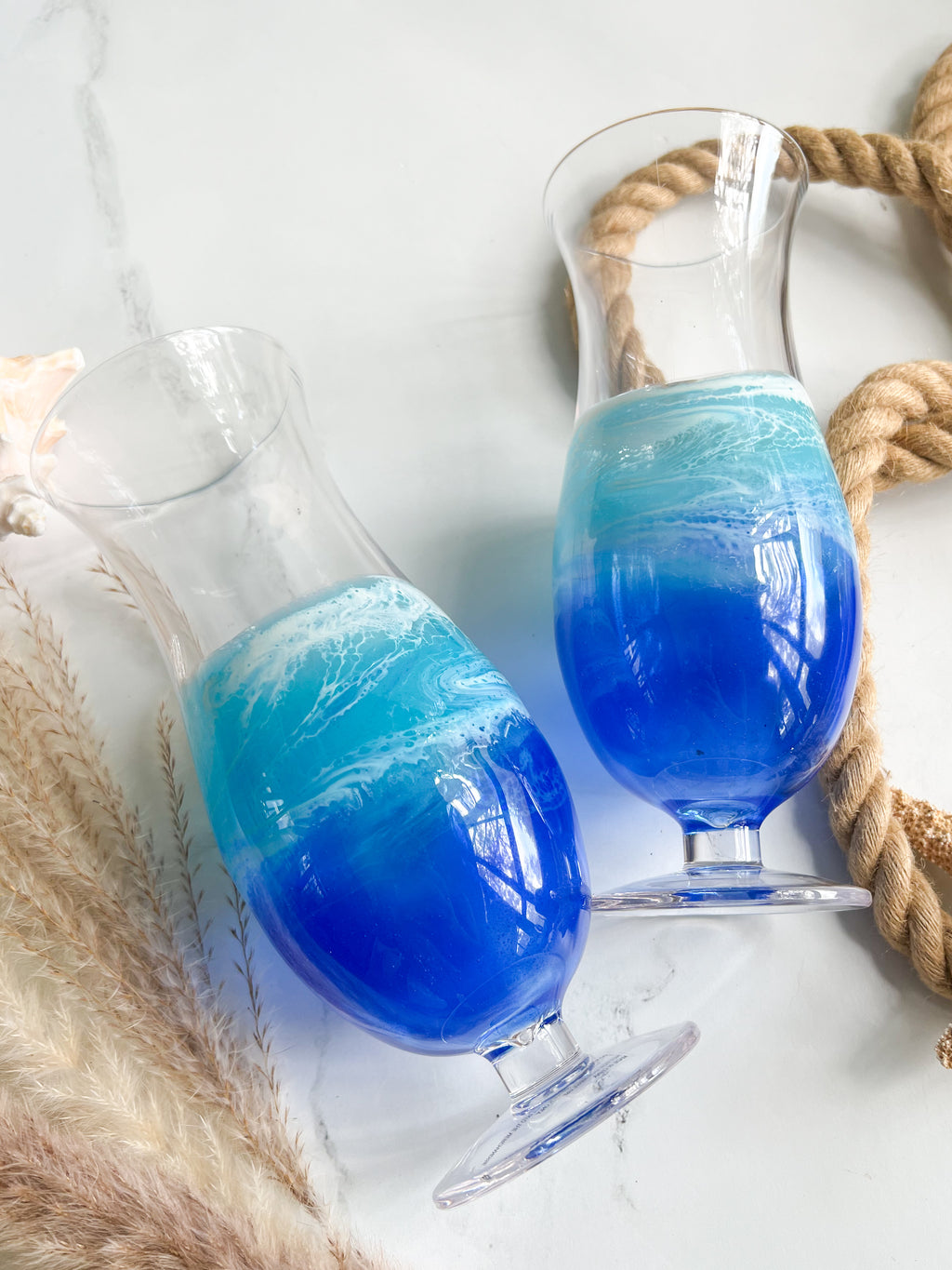 Poolside Cocktail Glasses (Set of 4) – Citrus Waves Art